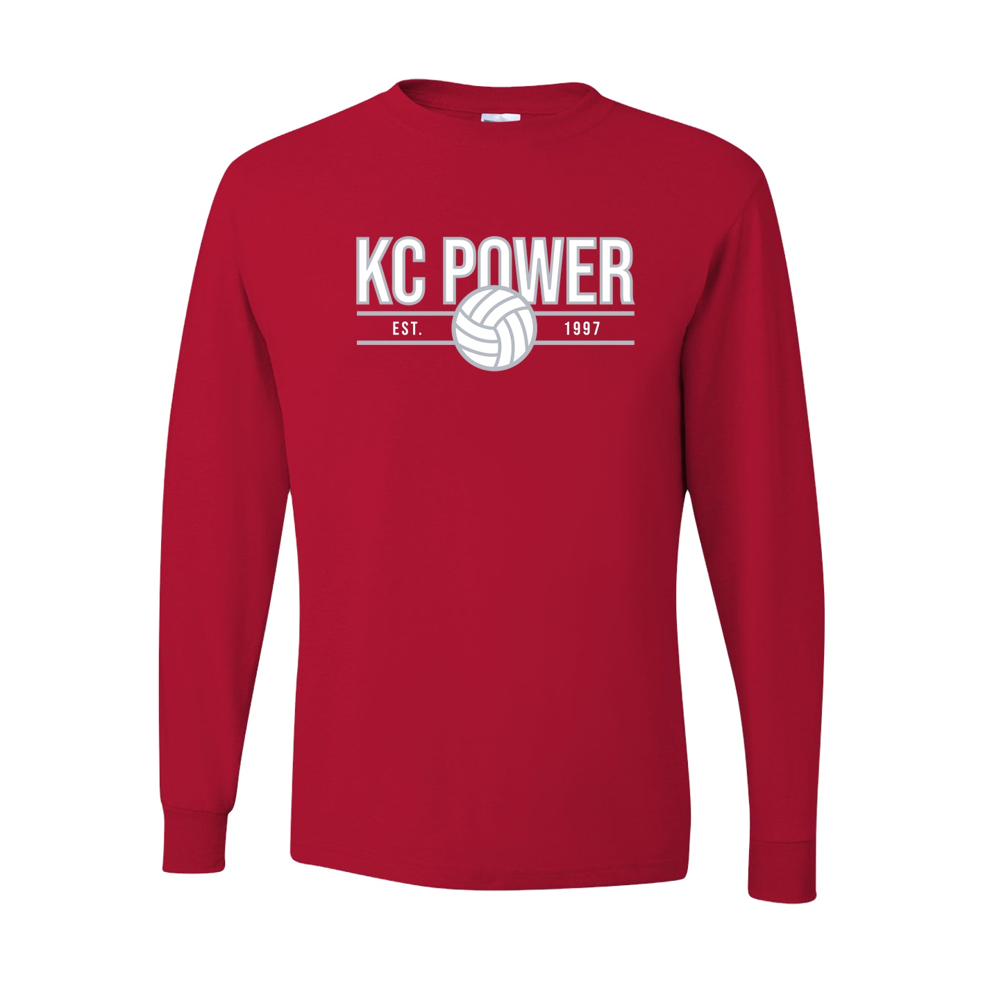 Youth Dri-Power Long Sleeve T-Shirt - True Red - KC Power Volleyball ... Youth Dri-Power Long Sleeve T-Shirt - True Red - KC Power Volleyball ...