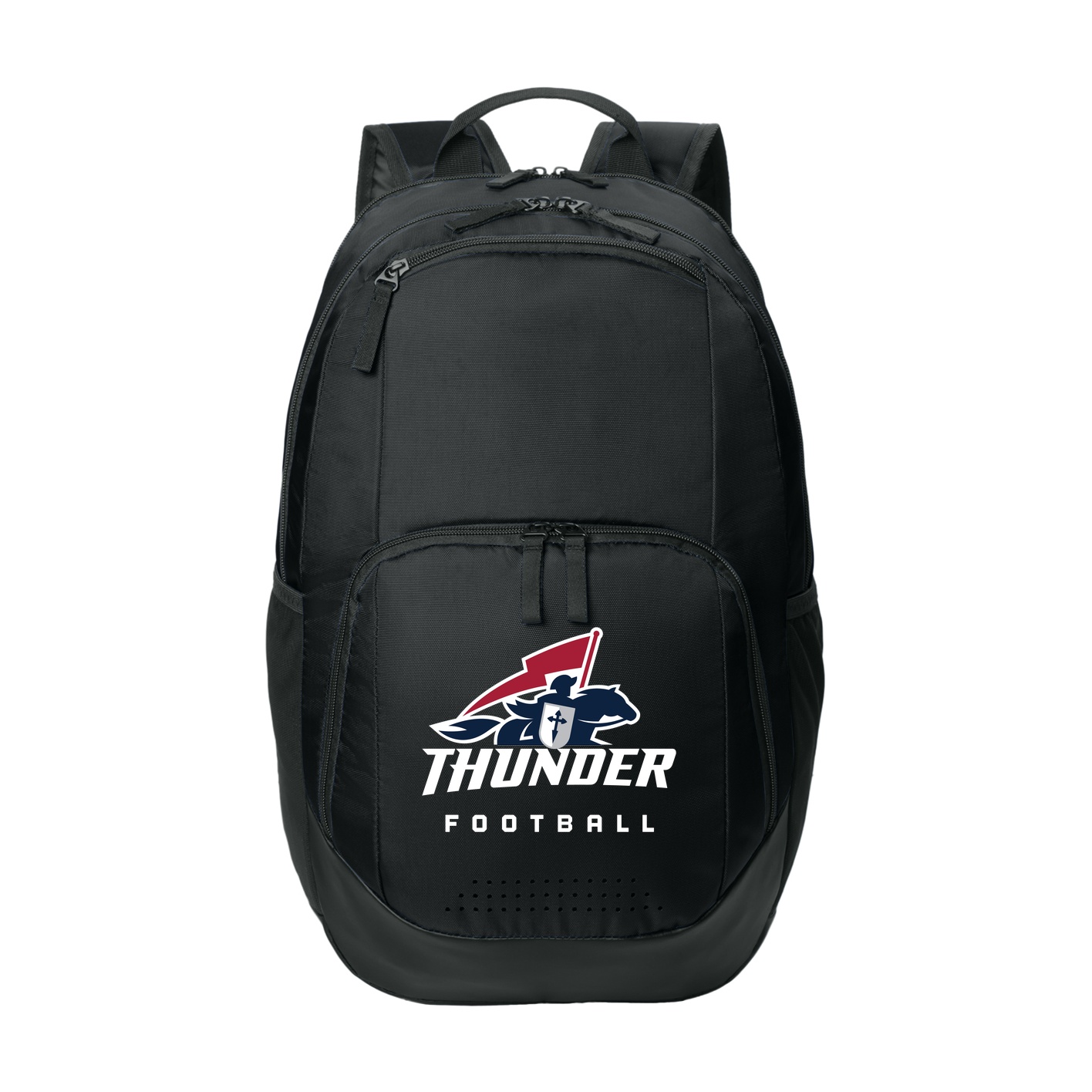 Sport-Tek Rec Backpack - black white - ST. JAMES ACADEMY - FOOTBALL ...