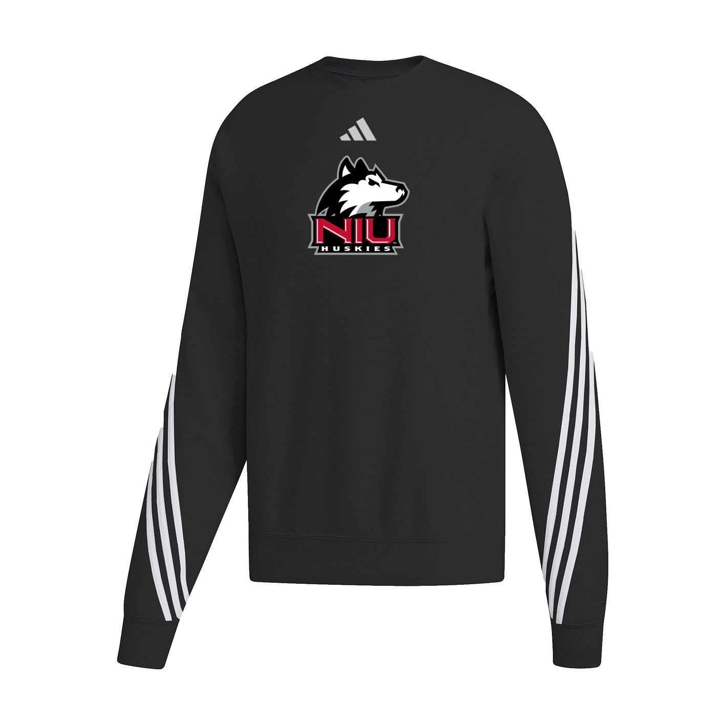 NIU Logo - Adidas - Women's Cropped 3-Stripe Crew - black - Northern ...