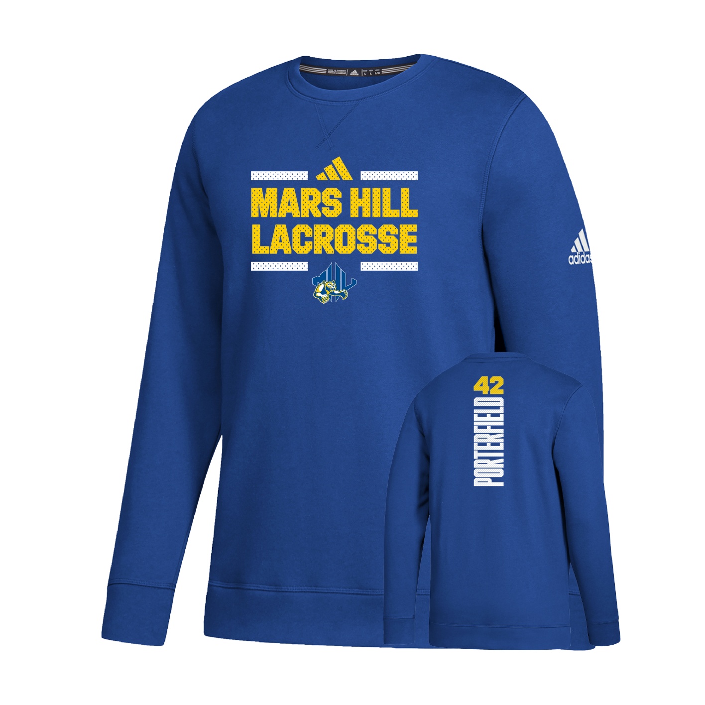Men's Fleece Crew - collegiate royal - Emma Porterfield Gear | Athletic ...