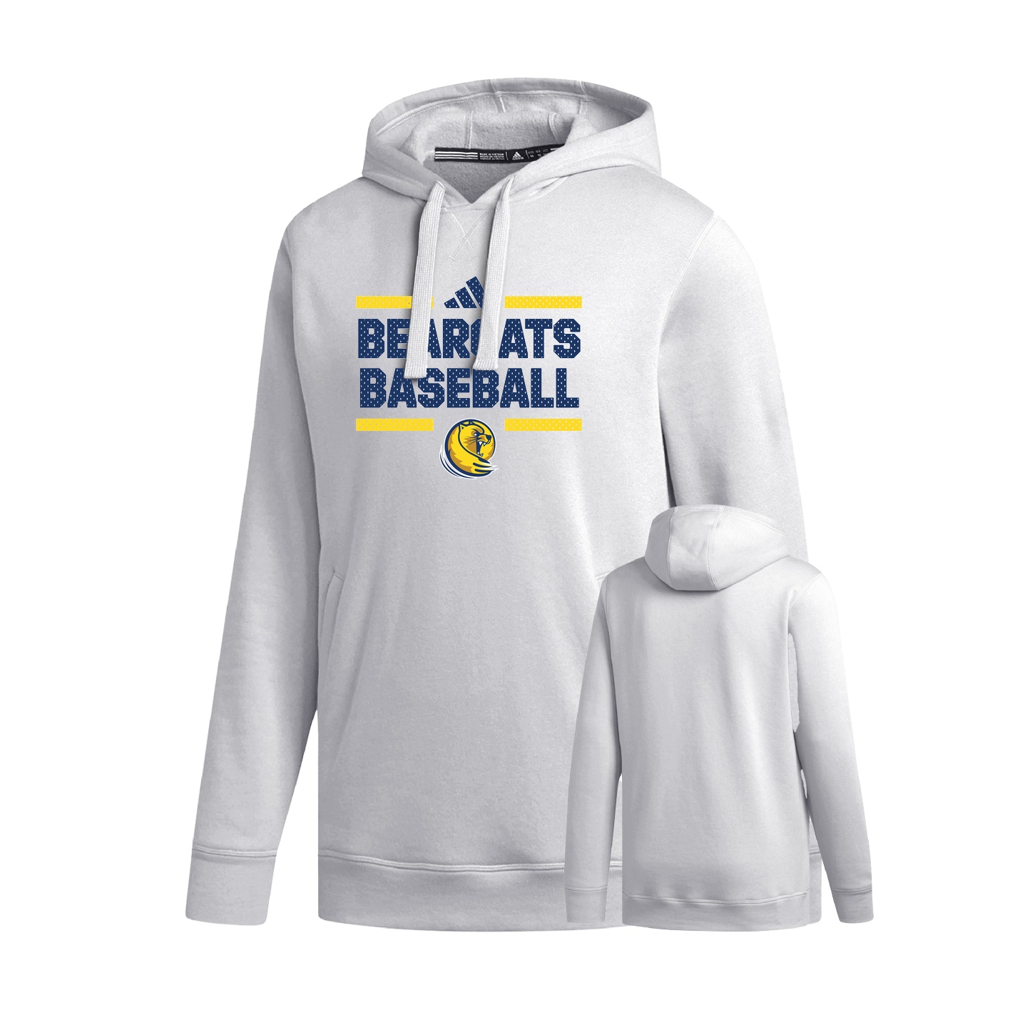 Men's Fleece Hood - White - Lander University - BASEBALL Shop ...