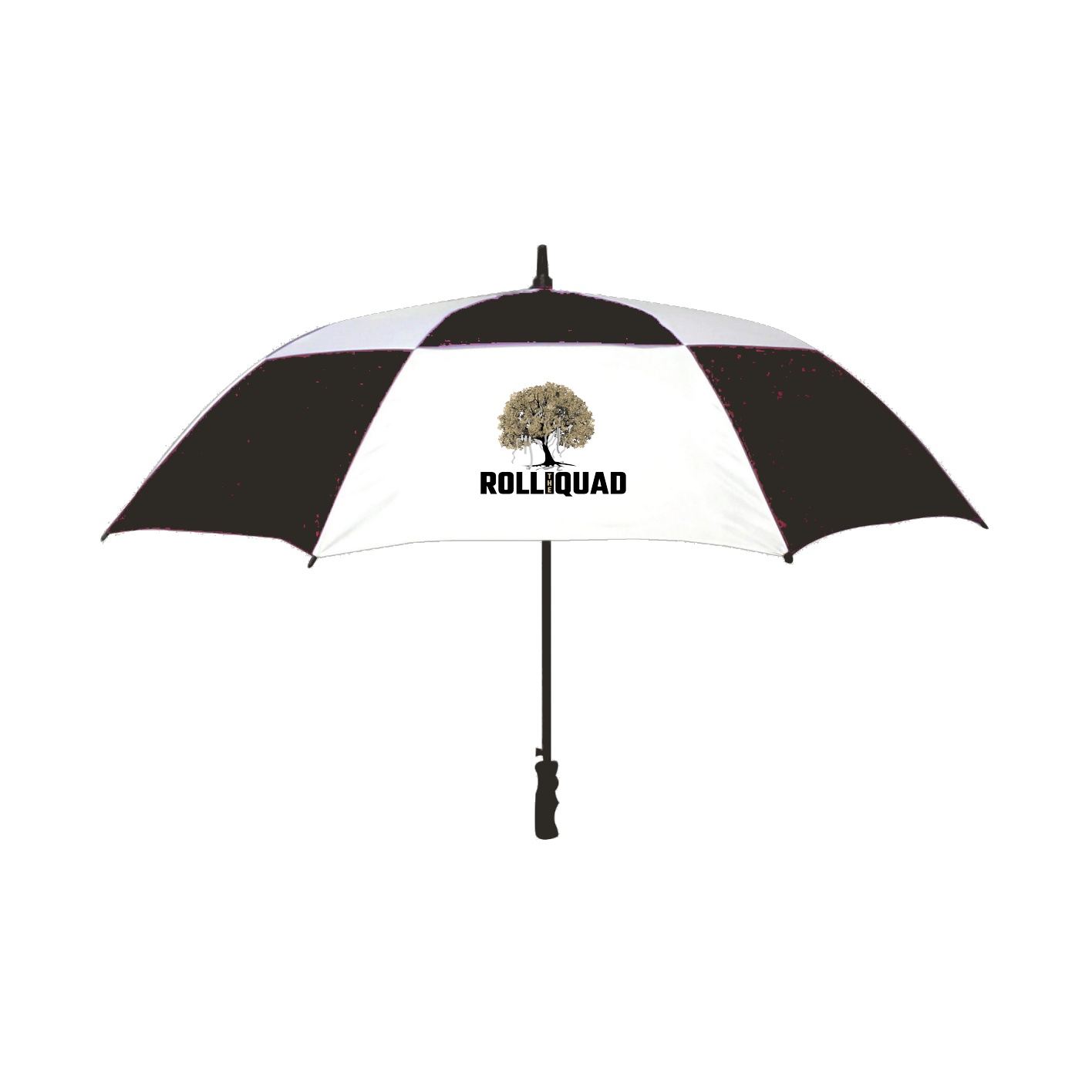 60" Vented Fiberglass Shaft Golf Umbrella - white black - Roll The Quad ...
