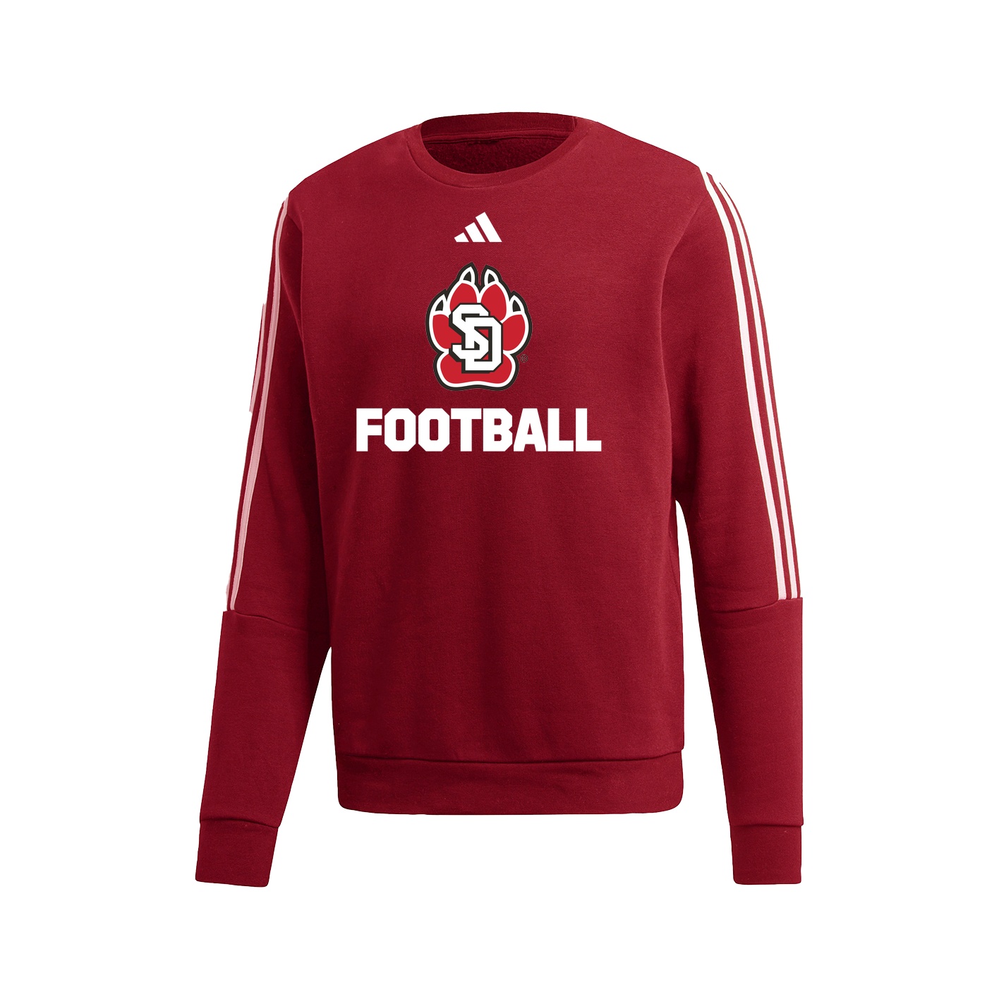 3-Stripe Crew - power red - The University of South Dakota - FOOTBALL ...