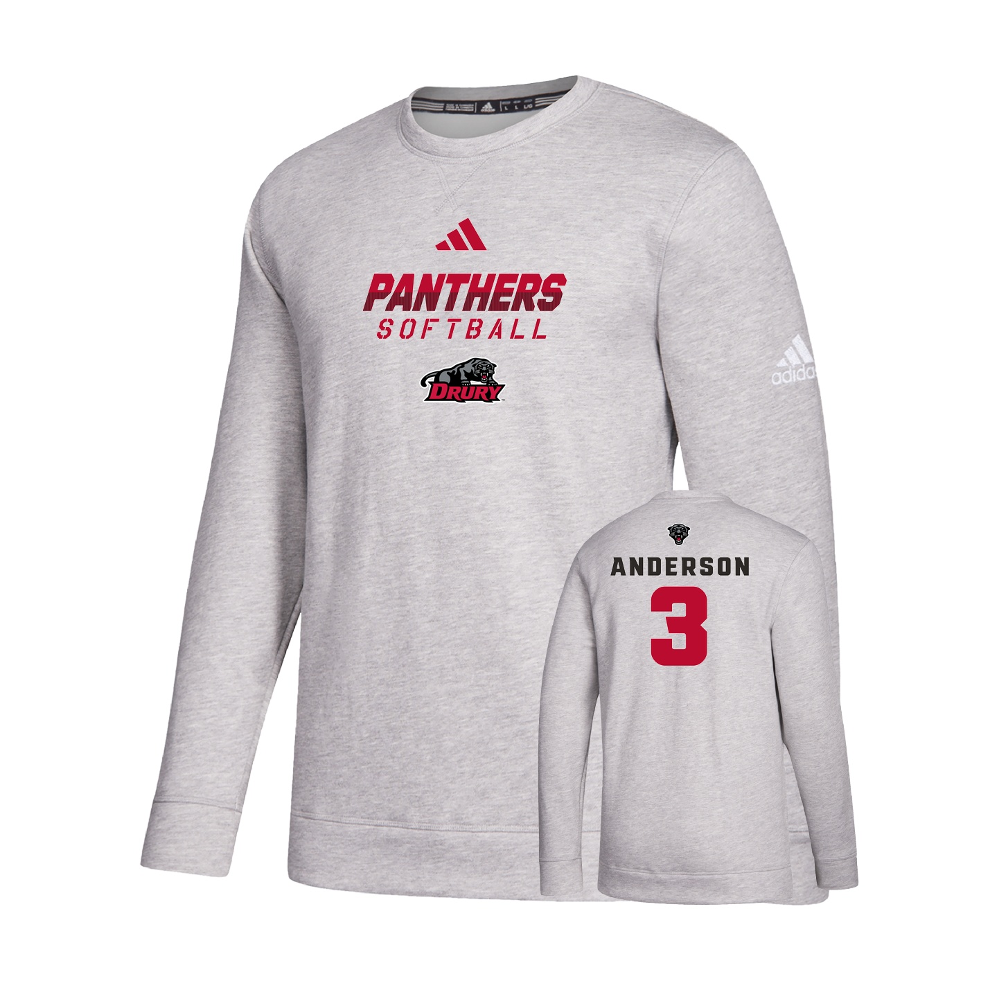 Men's Fleece Crew - medium grey heather - Reece Anderson Gear ...