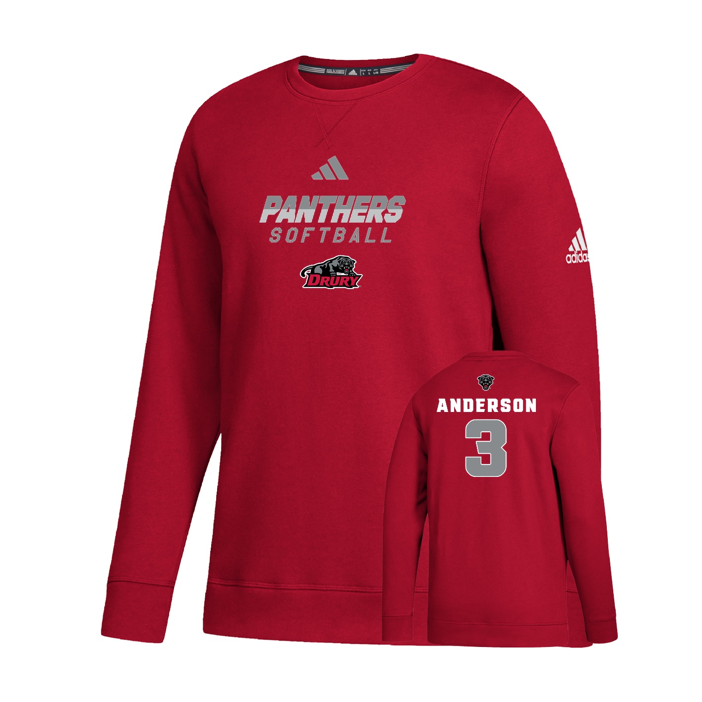 Men's Fleece Crew - power red - Reece Anderson Gear | Athletic Solutions