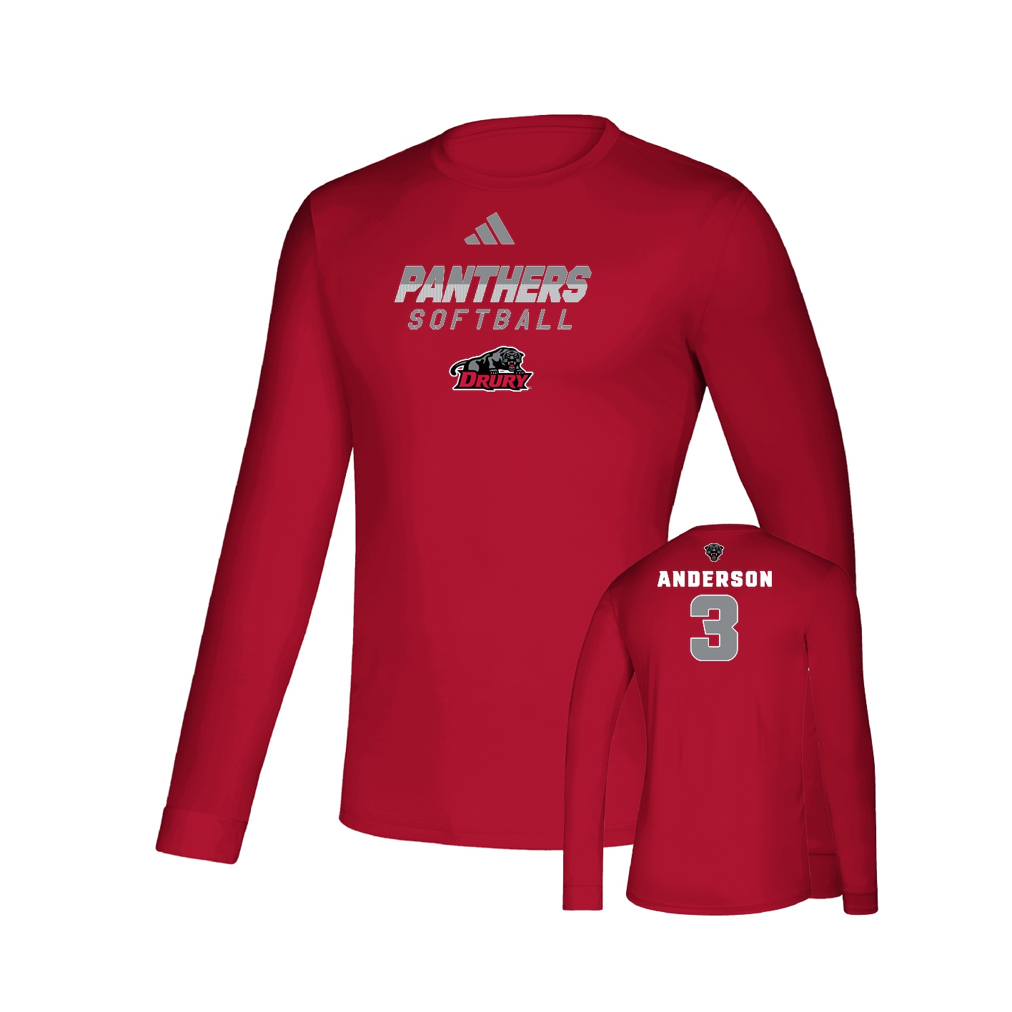 Creator Long Sleeve Tee - power red - Reece Anderson Gear | Athletic ...